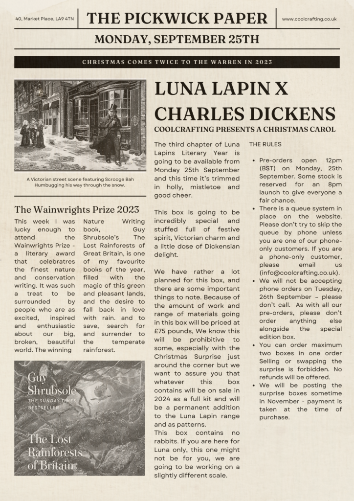 The Mousel Family - Luna x Dickens - Luna Lapin's Literary Year ...